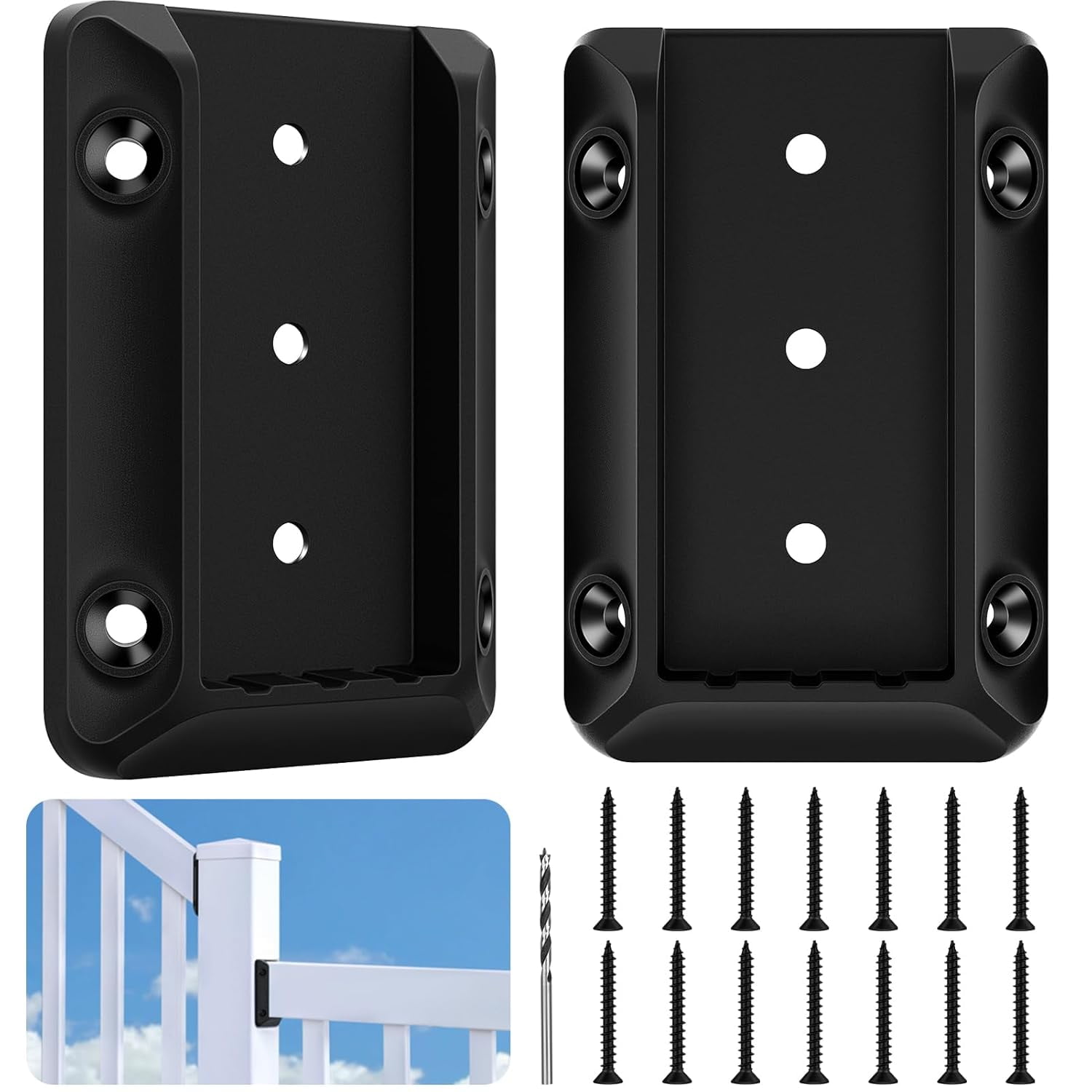 6 PCS Deck Railing Bracket Connectors for 2x4 (Actual 1.5”x3.5”) Wood ...