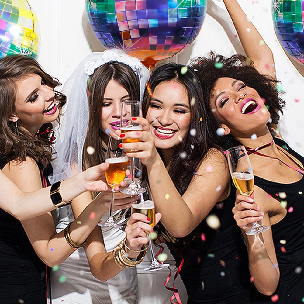 6 PCS Disco AJH3 Ball Colorful Disco Mylar for Disco Party Decor 22 ...