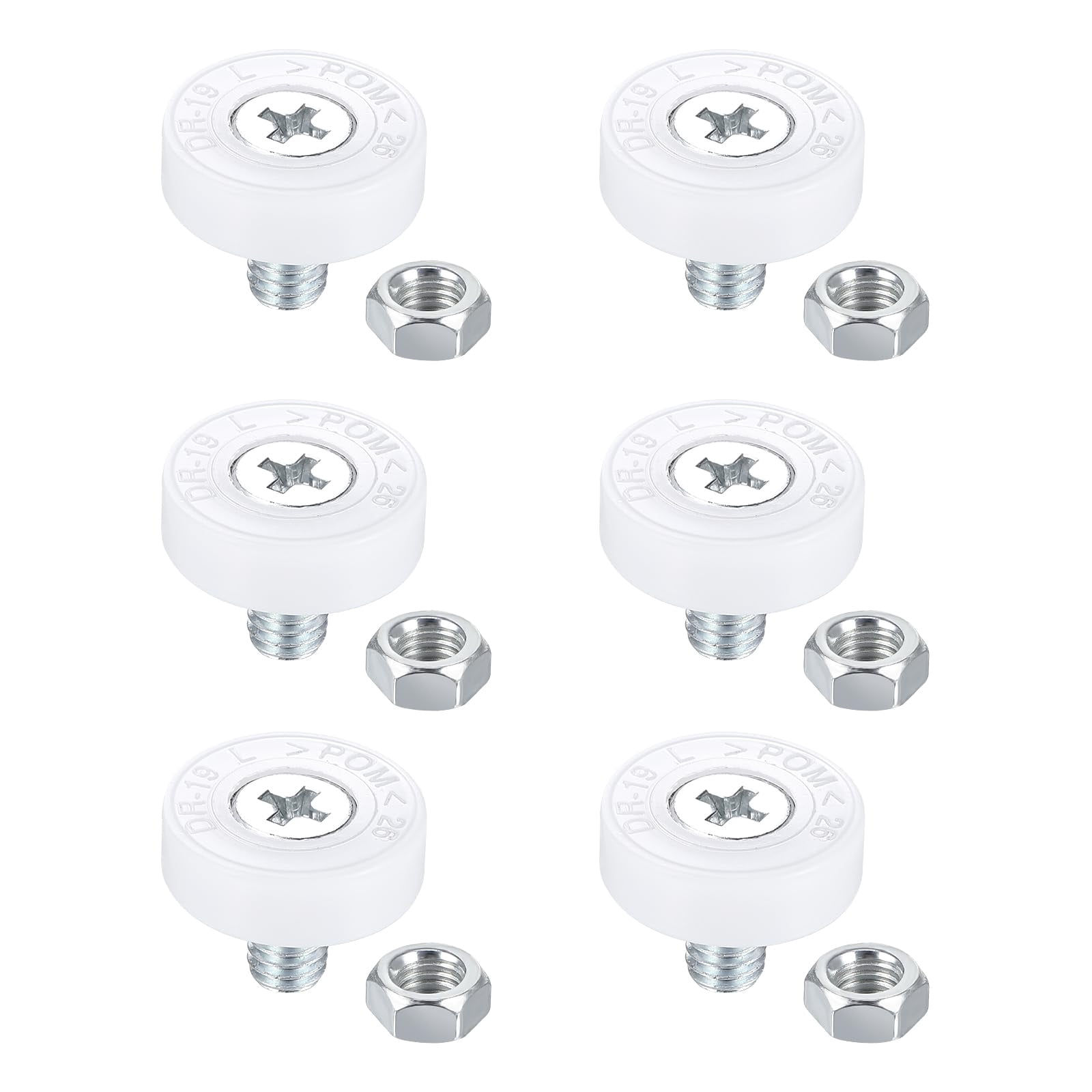 6 PCS Drawer Rollers 19 mm Plastic Drawer Pulley Replacement Wheels ...