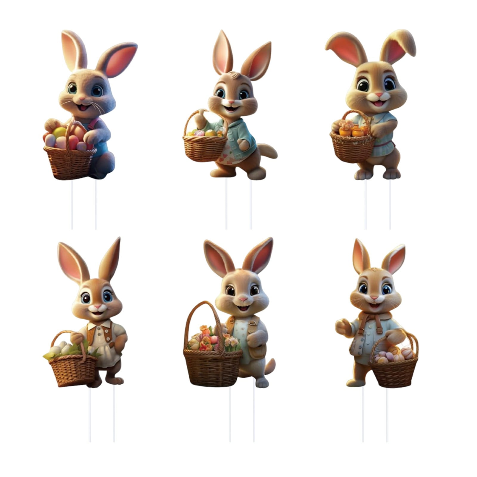 6 PCS Easter Bunny Decorations Outdoor Easter Bunny Signs Easter Bunny ...