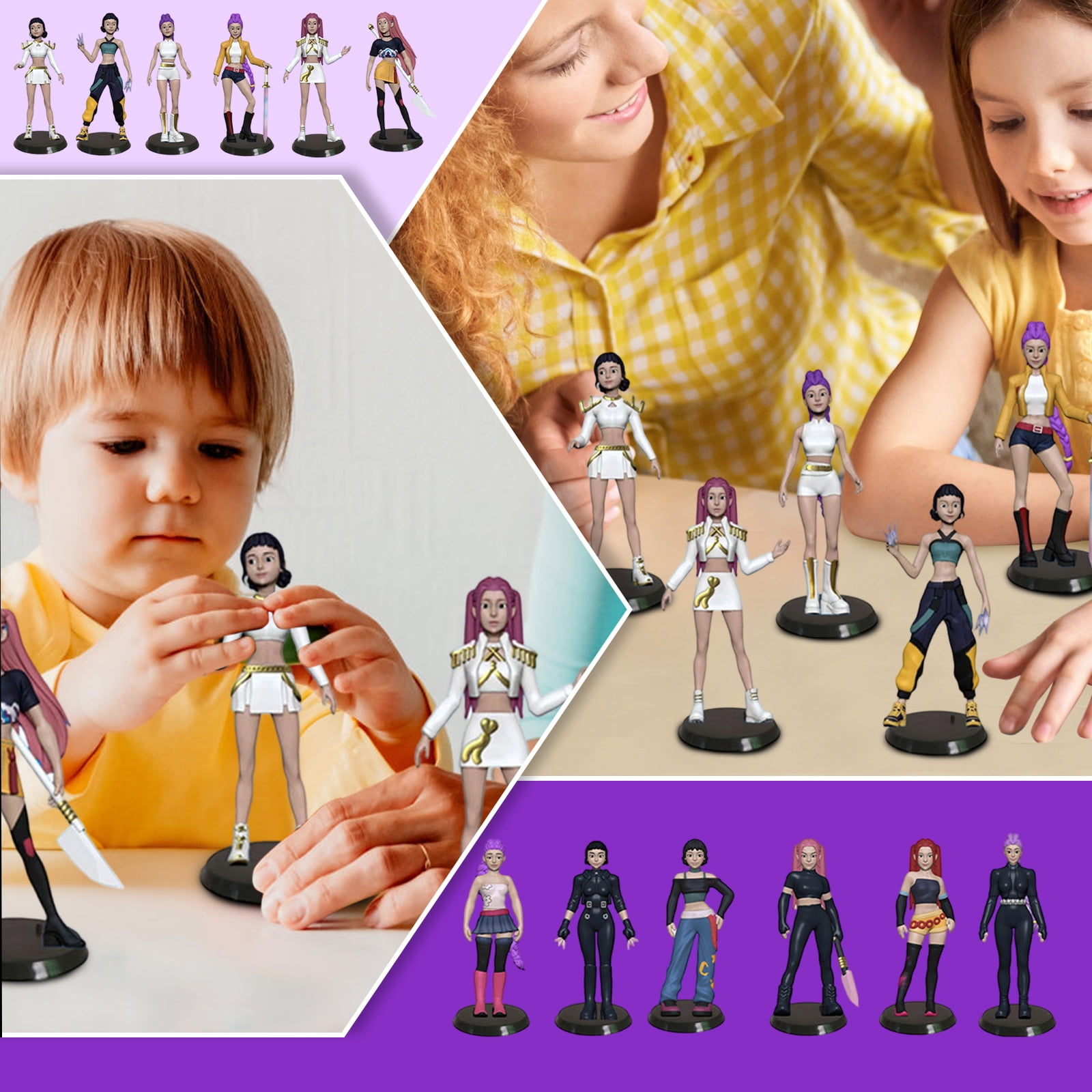 6 PCS Exquisite Pop Stars Hunters Action Figures, Attractive Pop Singer ...