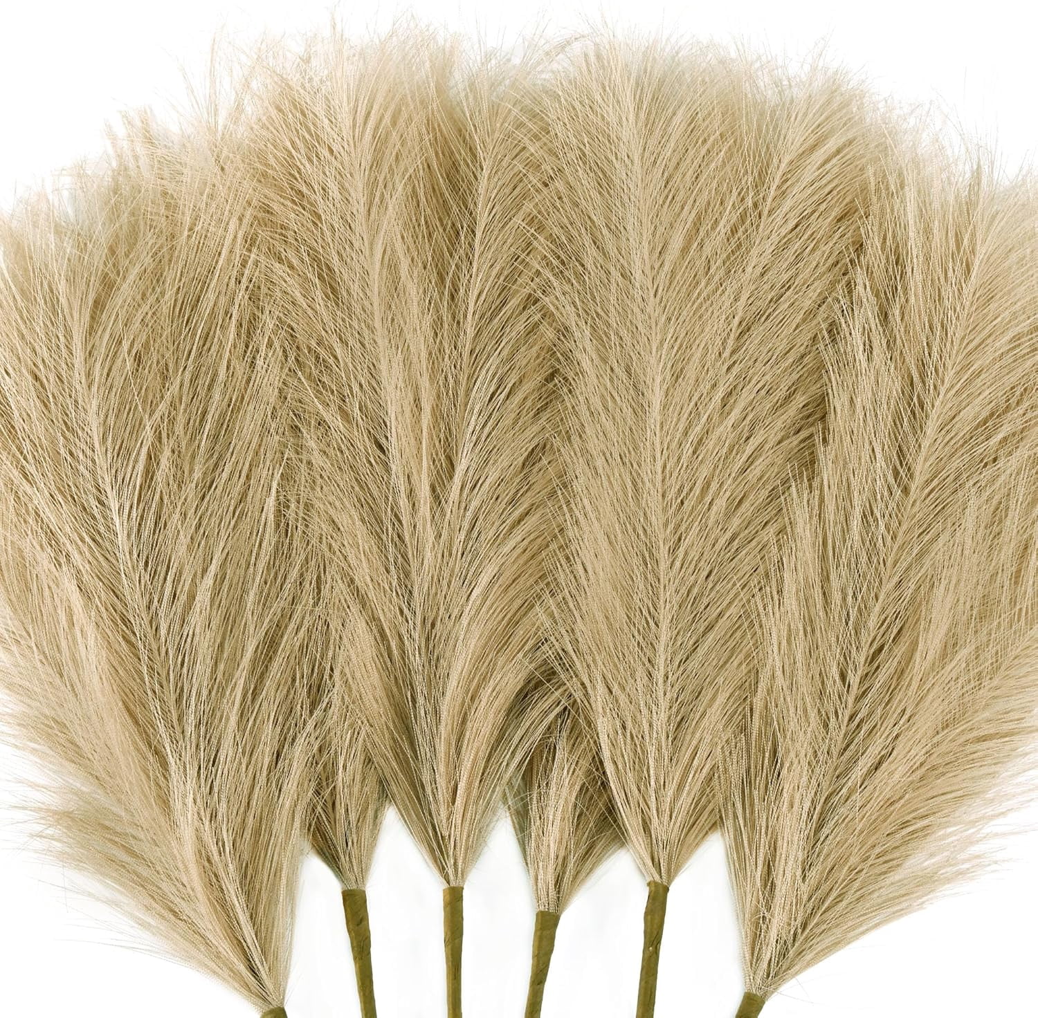 6 PCS Faux Pampas Grass Arrangement - 18"/45cm Artificial Fluffy ...