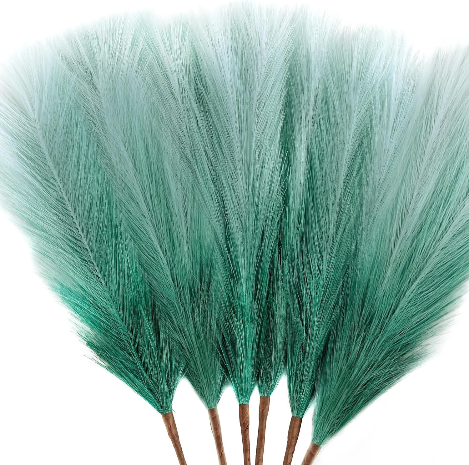 6 PCS Faux Pampas Grass Arrangement - 18"/45cm Artificial Fluffy ...