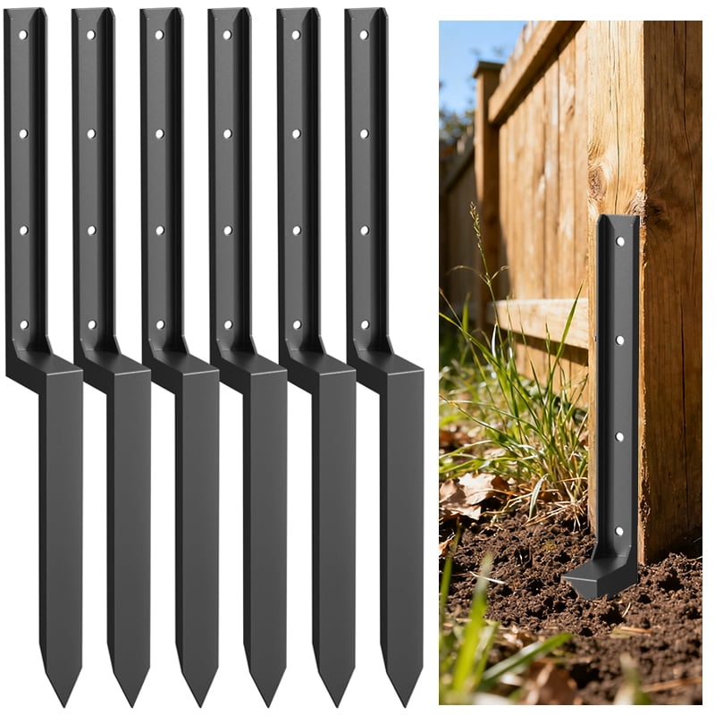 6 PCS Fence Post Repair Kit, Thickened Fence Post Repair Stakes, Heavy ...