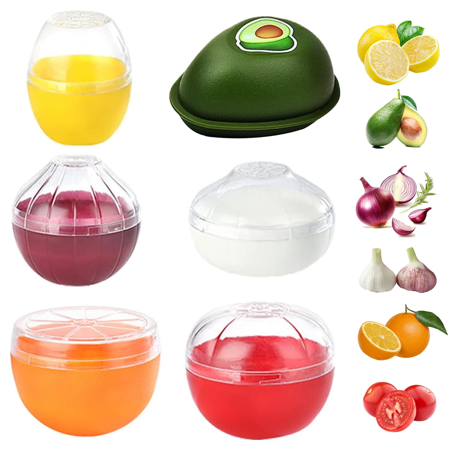 6 PCS Fruit and Vegetable Storage Containers, Reusable Storage Keeper ...