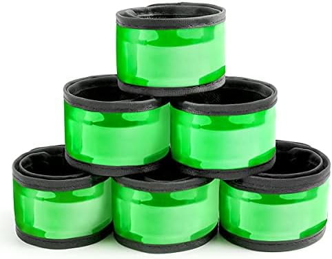 6 PCS Green LED Light Up Band Slap Bracelets, Night Safety Wrist Band ...