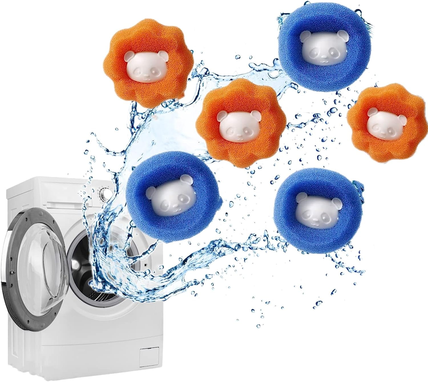 6 PCS Hair Remover for Laundry, Reusable Clothes Anti-Tangle Adsorption ...