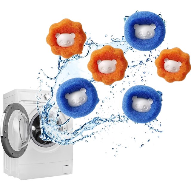 6 PCS Hair Remover for Laundry, Reusable Clothes Anti-Tangle Adsorption ...