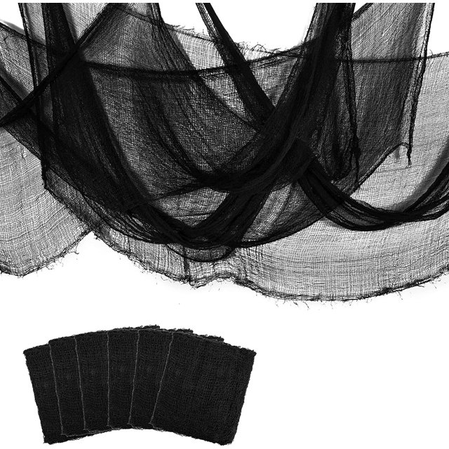 6 PCS Halloween Creepy Cloth,Black Scary Spooky Cloth Creepy Gauze-30 x ...