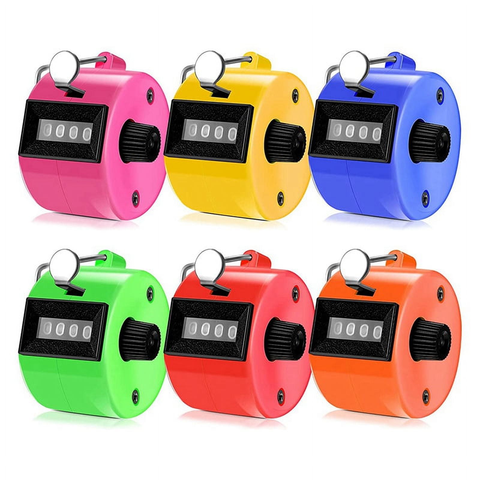 6 PCS Hand Counter 4 Digit Mechanical Palm Click Counter Assorted Color ...