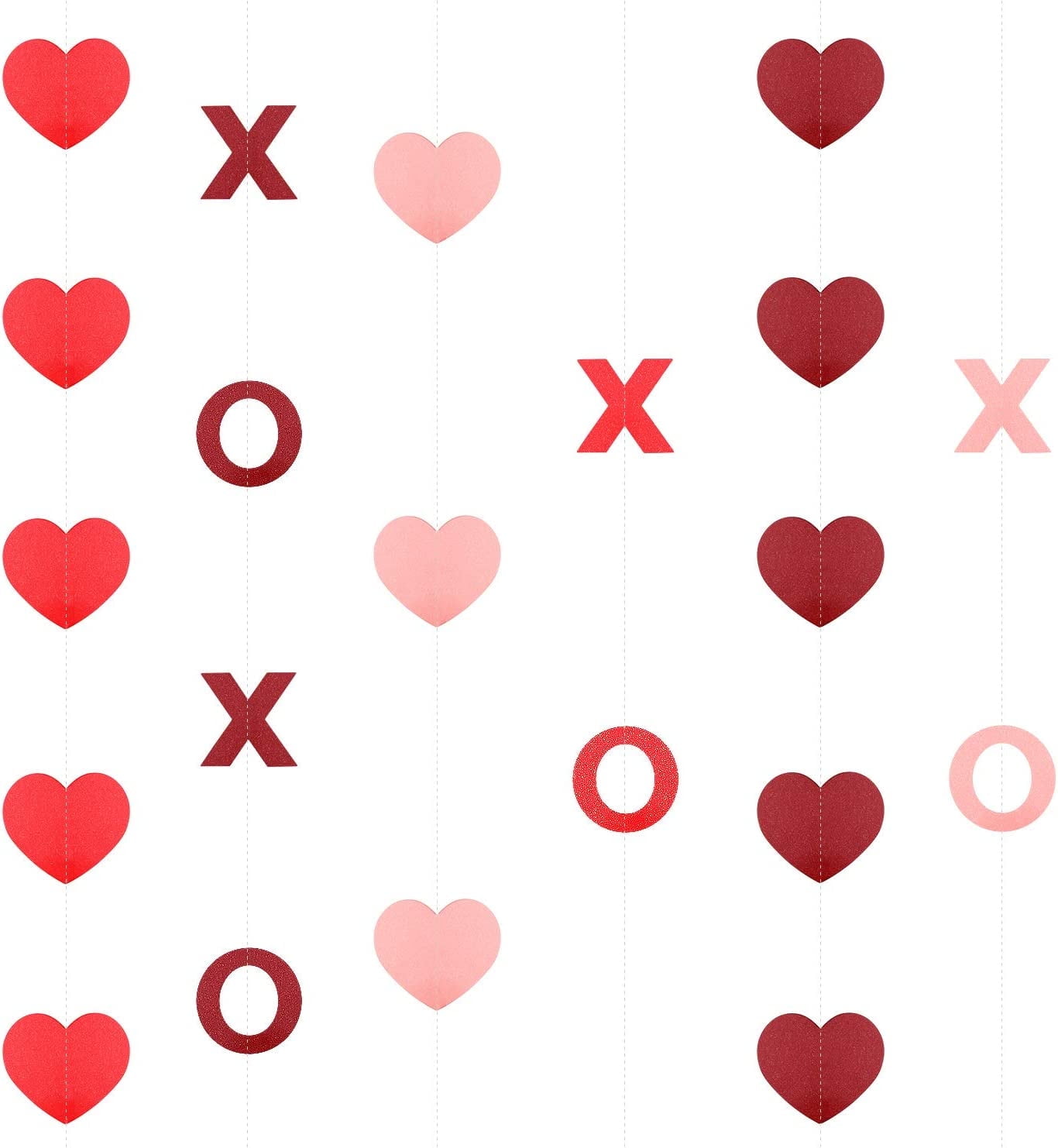 6 PCS Heart Hanging Garland Banner for Valentine's Day，Wedding ...