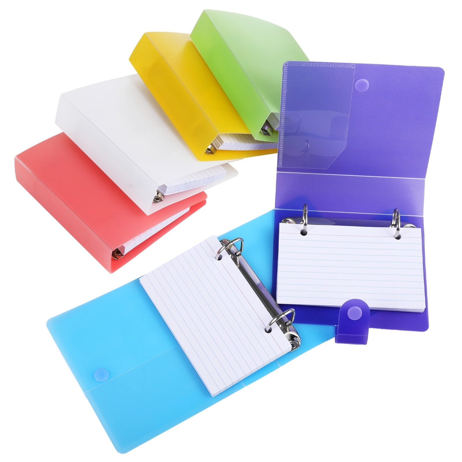 6 PCS Index Card Binder with Dividers, Index Card Holders in 6 Colors ...