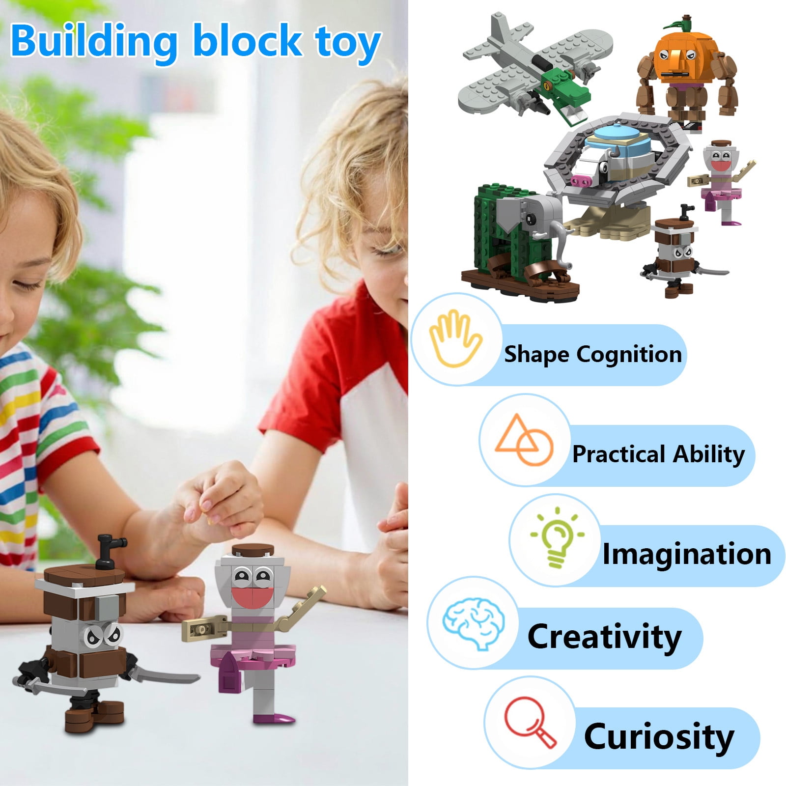 6 PCS,Italian Brainrot Building Blocks Action FiguresPatience and ...