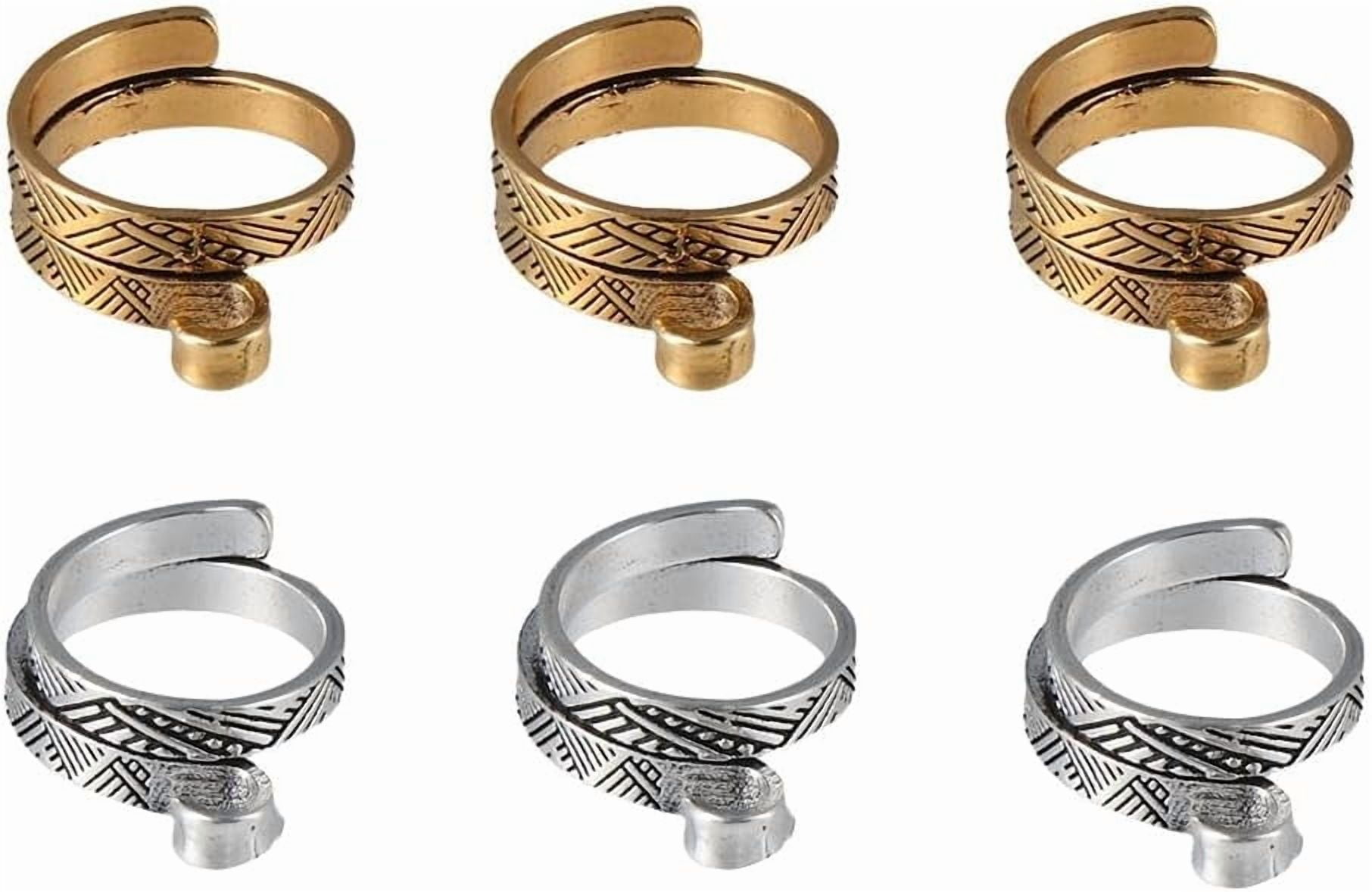 6 PCS Knitting Crochet Loop Ring,Adjustable Open Crochet Tension Ring ...