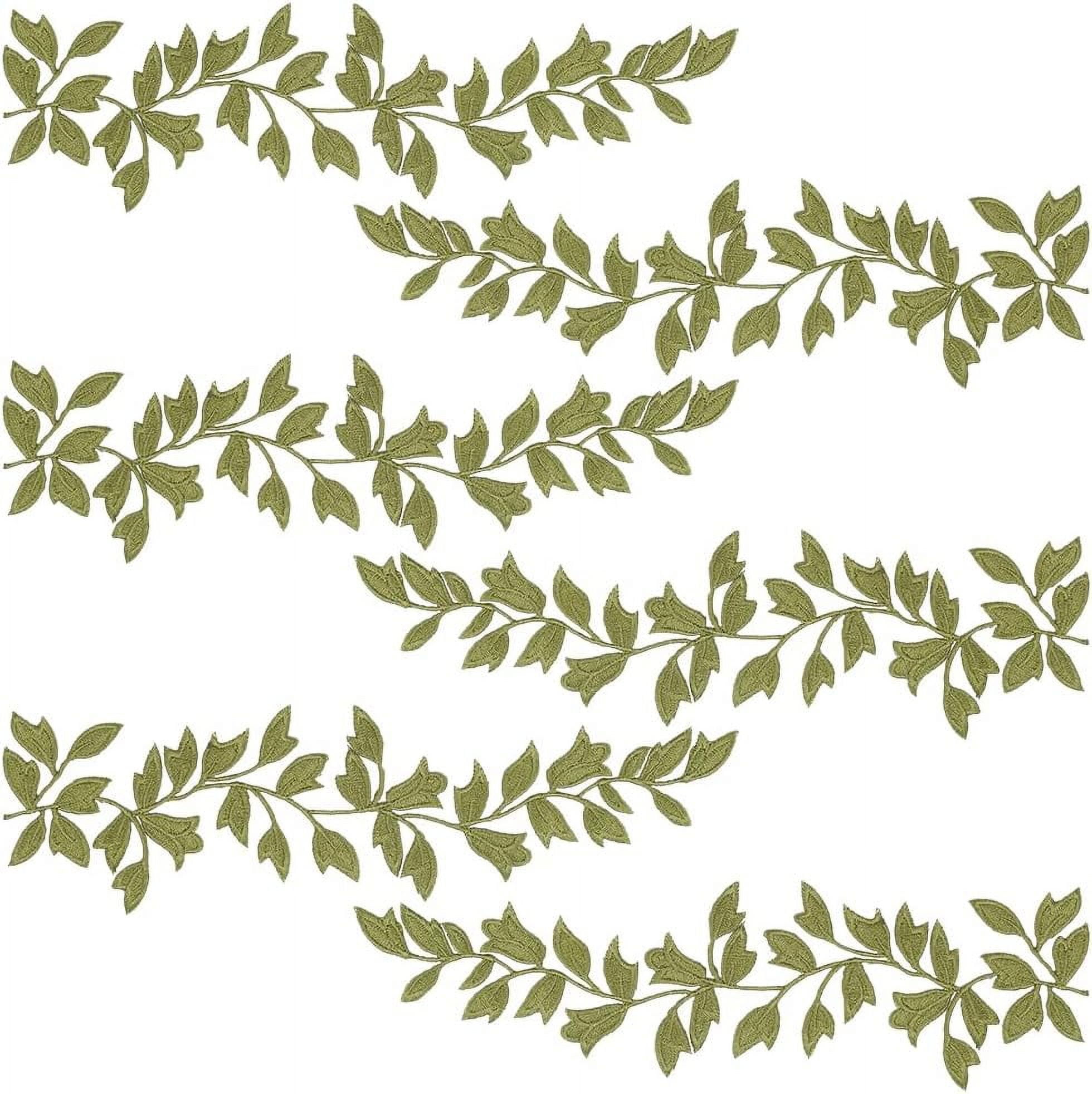 6 PCS Lace Forest Leaves Vine Patches Iron on Patches Embroided ...