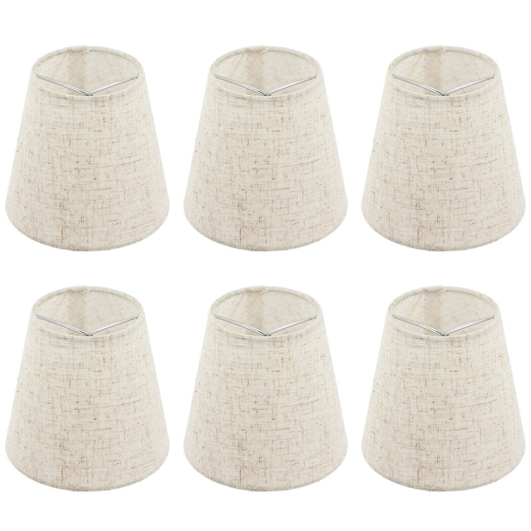 Set of 6 Chandelier Lamp Shades 5 Inch, Mini Barrel Lampshades Clip On ...