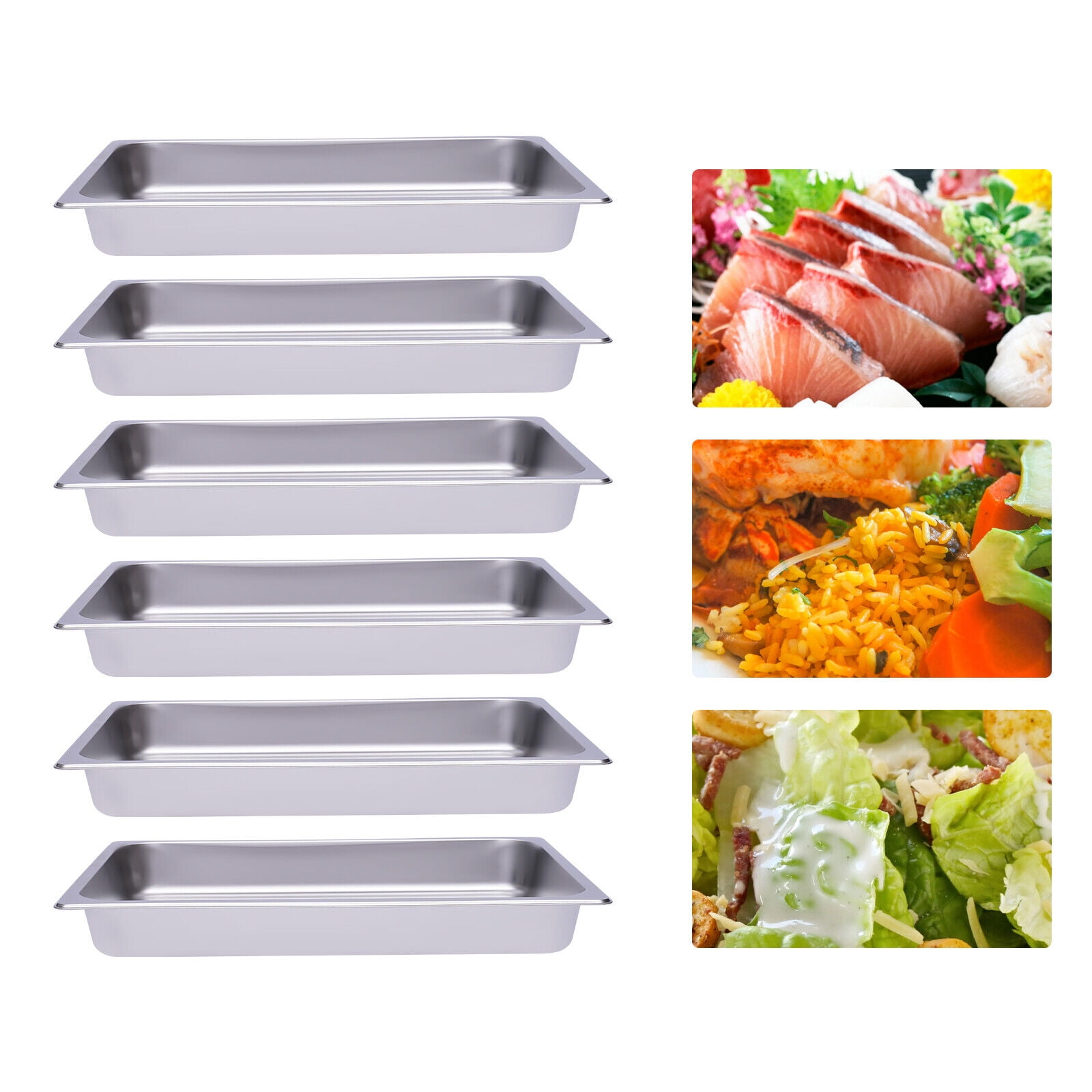 6 PCS Large Grill Plate Rectangular 201 Stainless Steel Platter ...