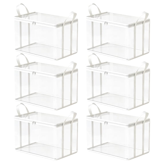 6 PCS Large Heavy Duty Thick Plastic Clear Storage Bag for Clothes ...