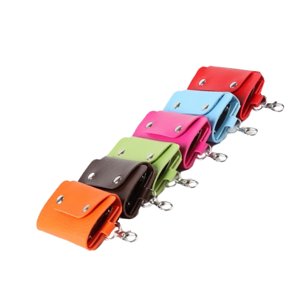 6 PCS Leather Key Bag Hanging Key Pouch Door Key Holder Key Fob ...