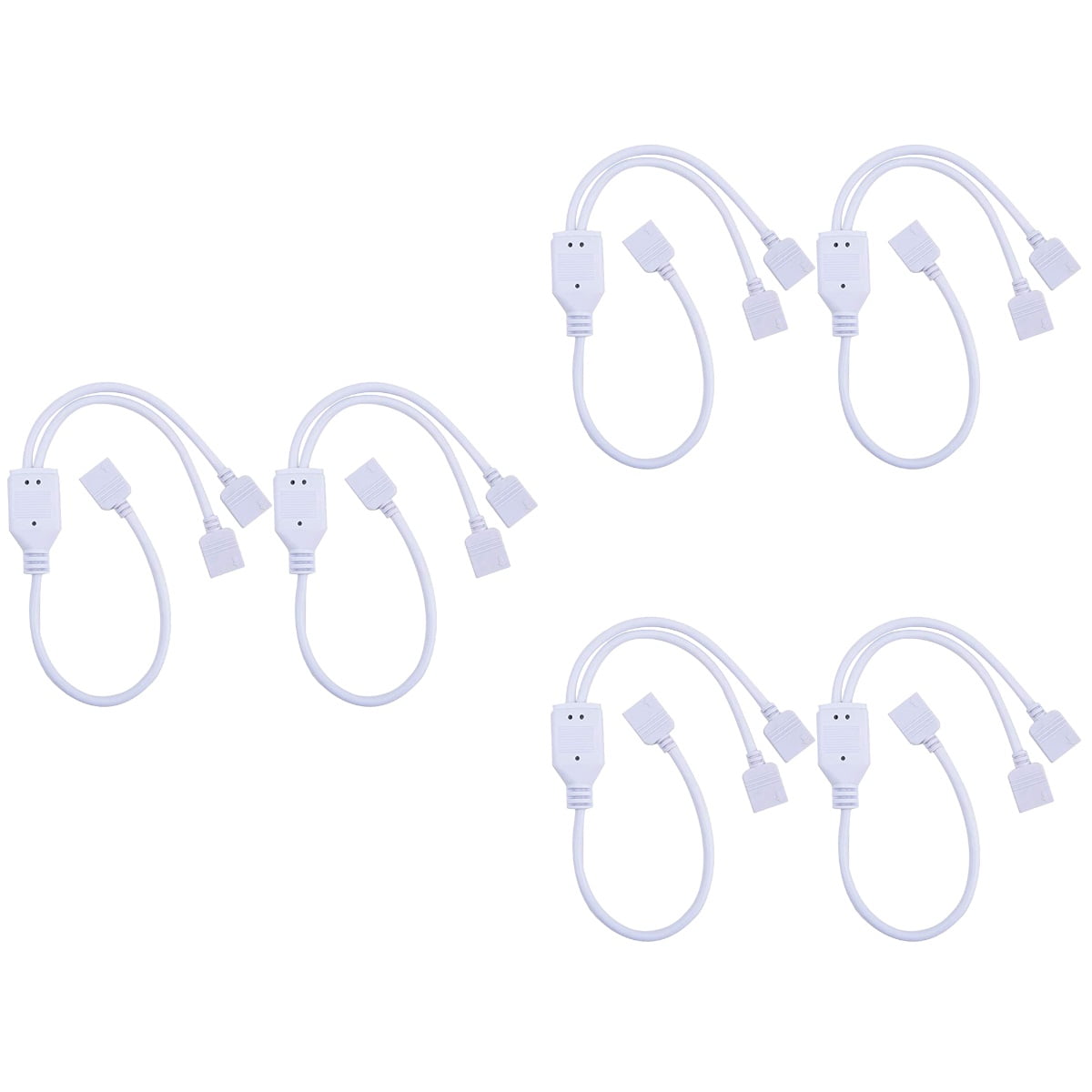 6 PCS Light Bars Rgb LED Splitter LED Strip Light Splitter 4 Pin White ...