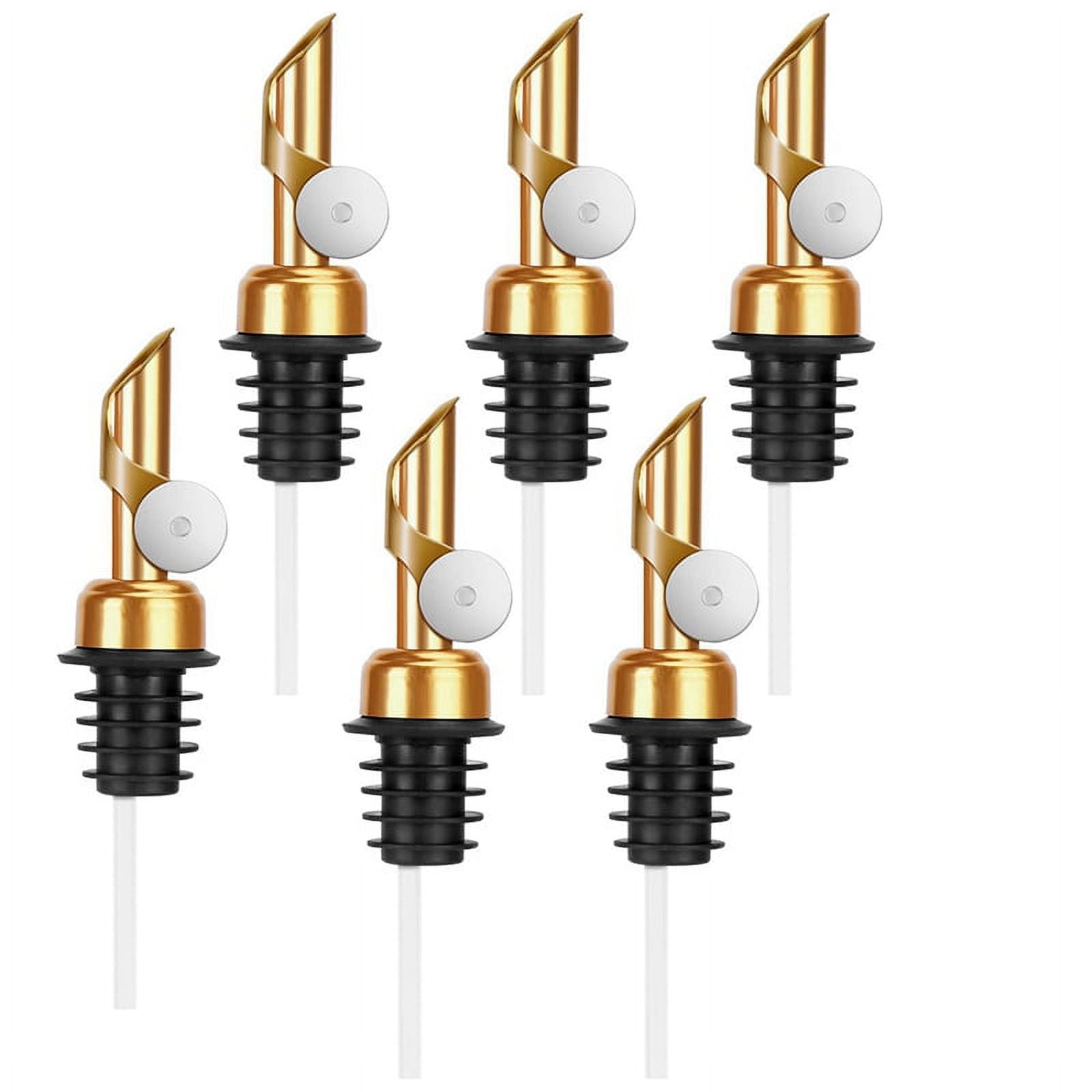 6 PCS Liquor Bottle Pourers, Weighted Stainless Steel Pourer Spouts ...