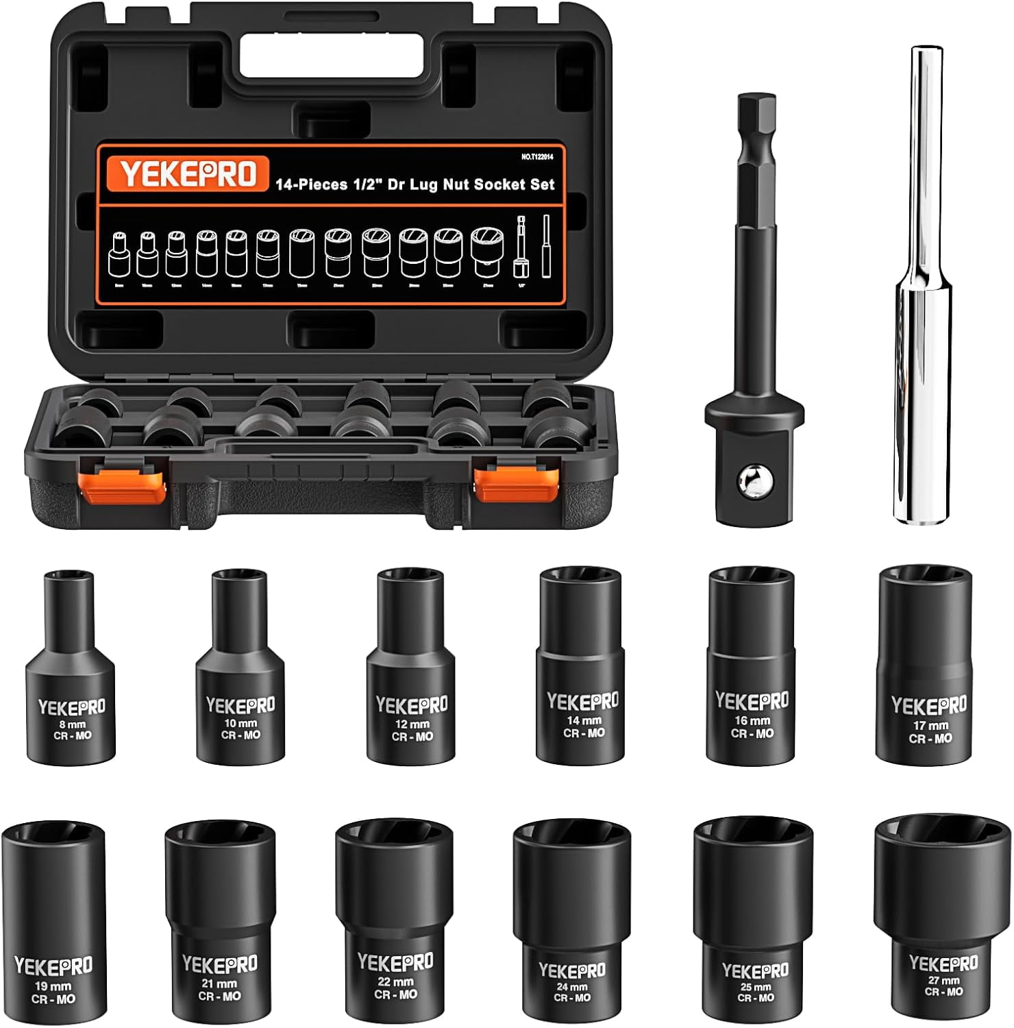 6 PCS Lug Nut Removal Tool, 1/2-inch Drive Impact Twist Socket Set ...