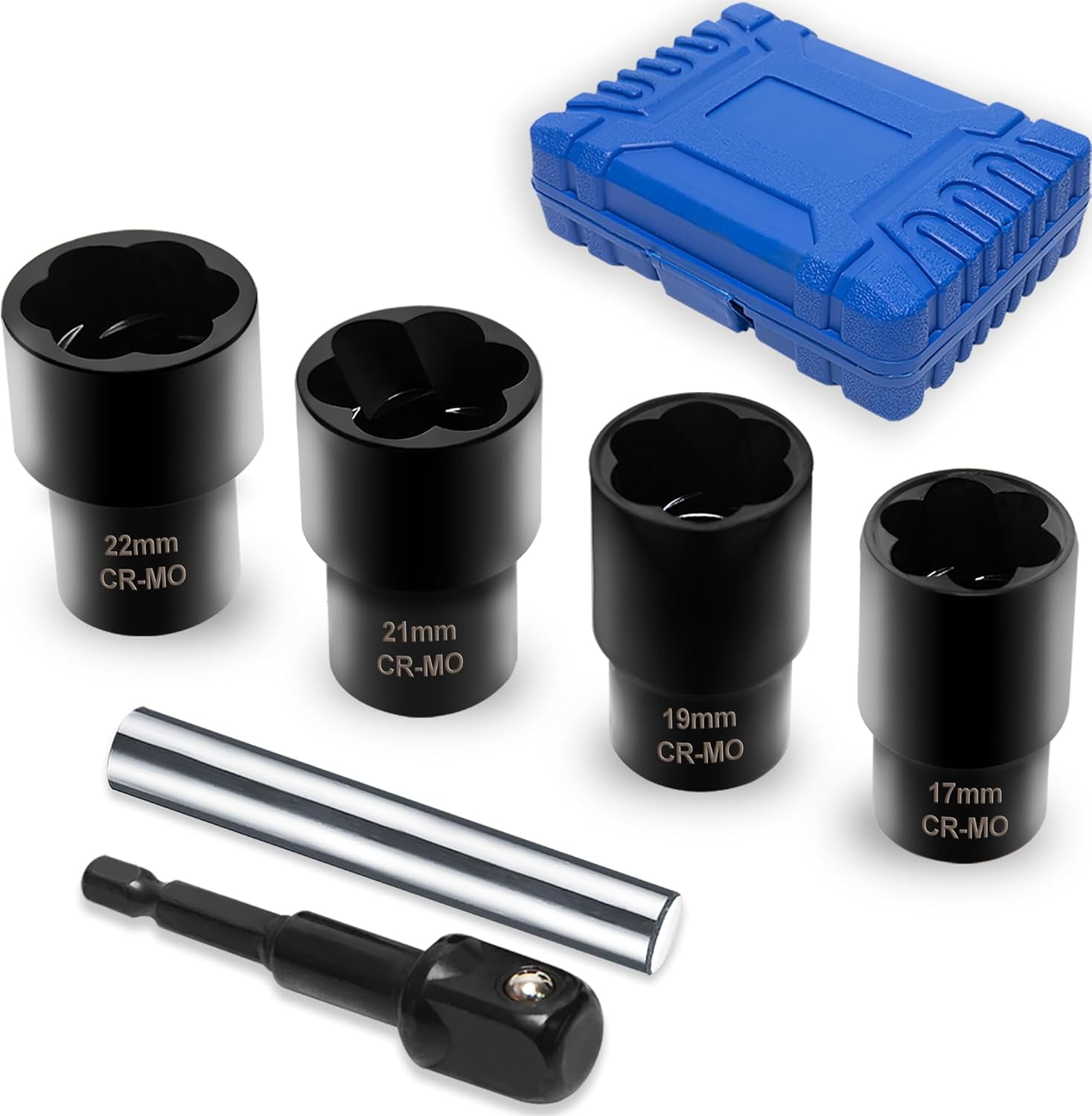 6 PCS Lug Nut Remover Socket Set Heavy Duty 1/2" Drive Wheel Lock Bolt ...