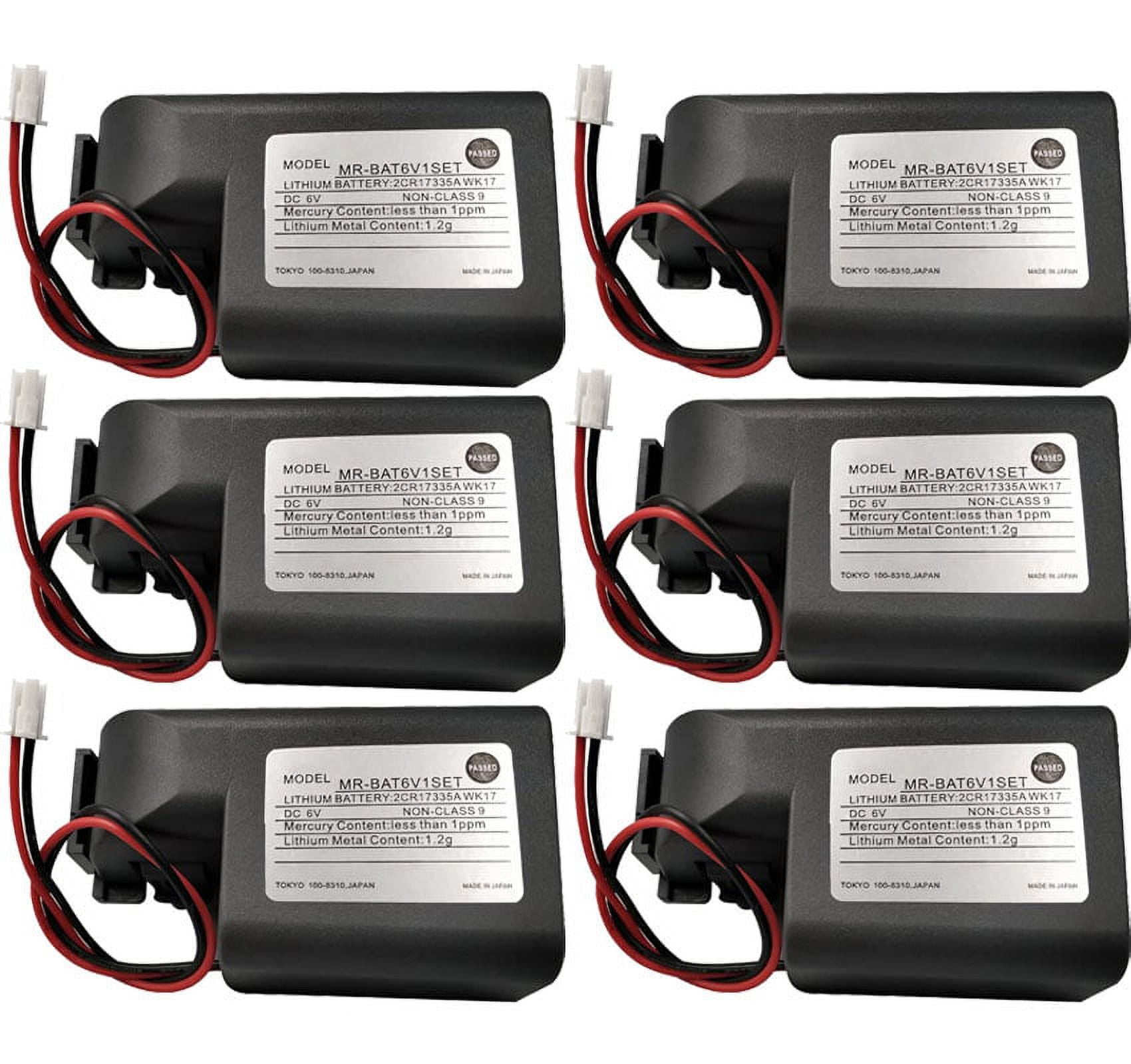 6 Pcs MR-BAT6V1SET 2CR17335A WK17 6V 1650mAh PLC Battery for Mitsubishi ...