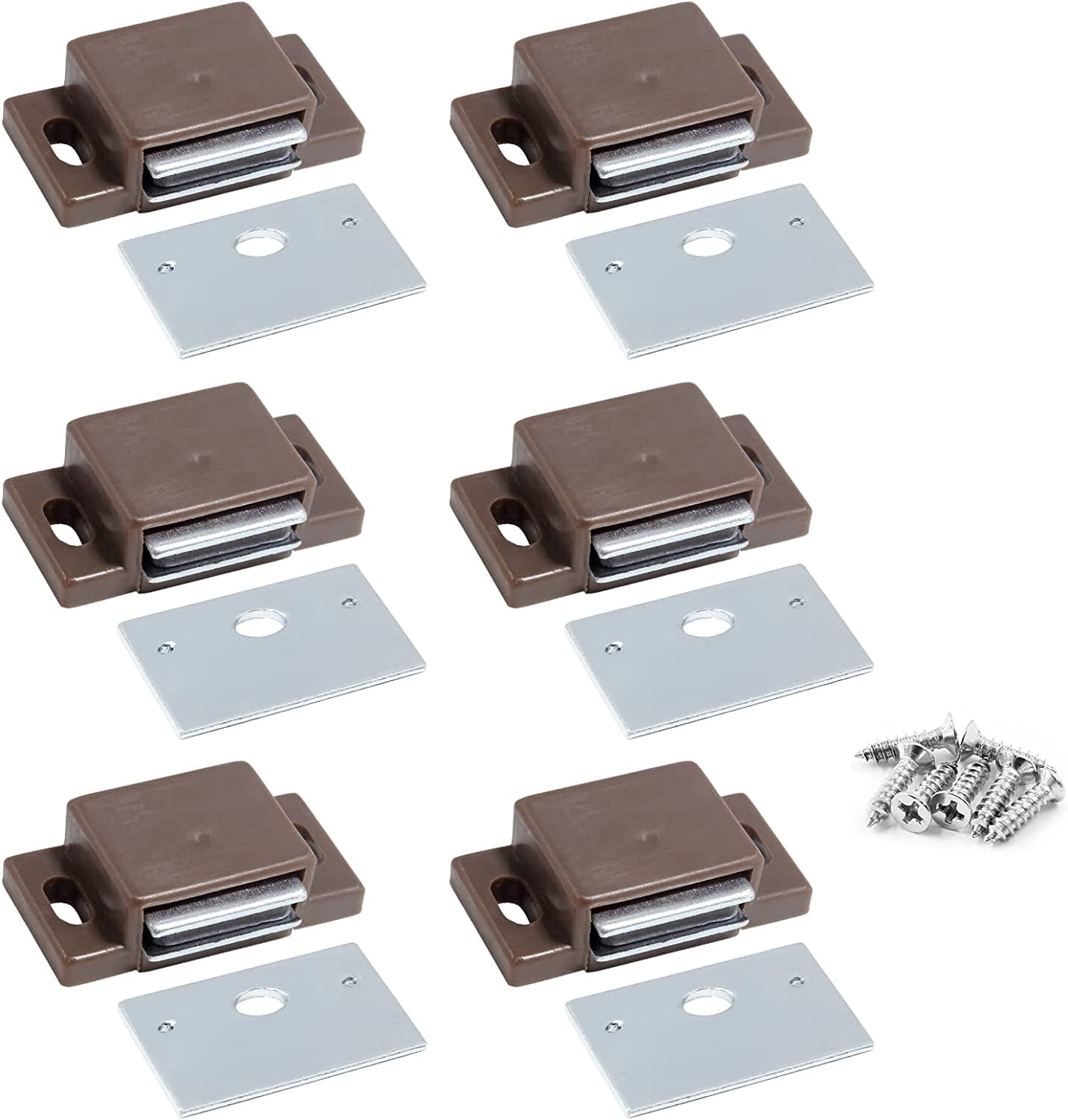 6 PCS Magnetic Door Catch,Single Magnetic Catch Brown-15lb High ...