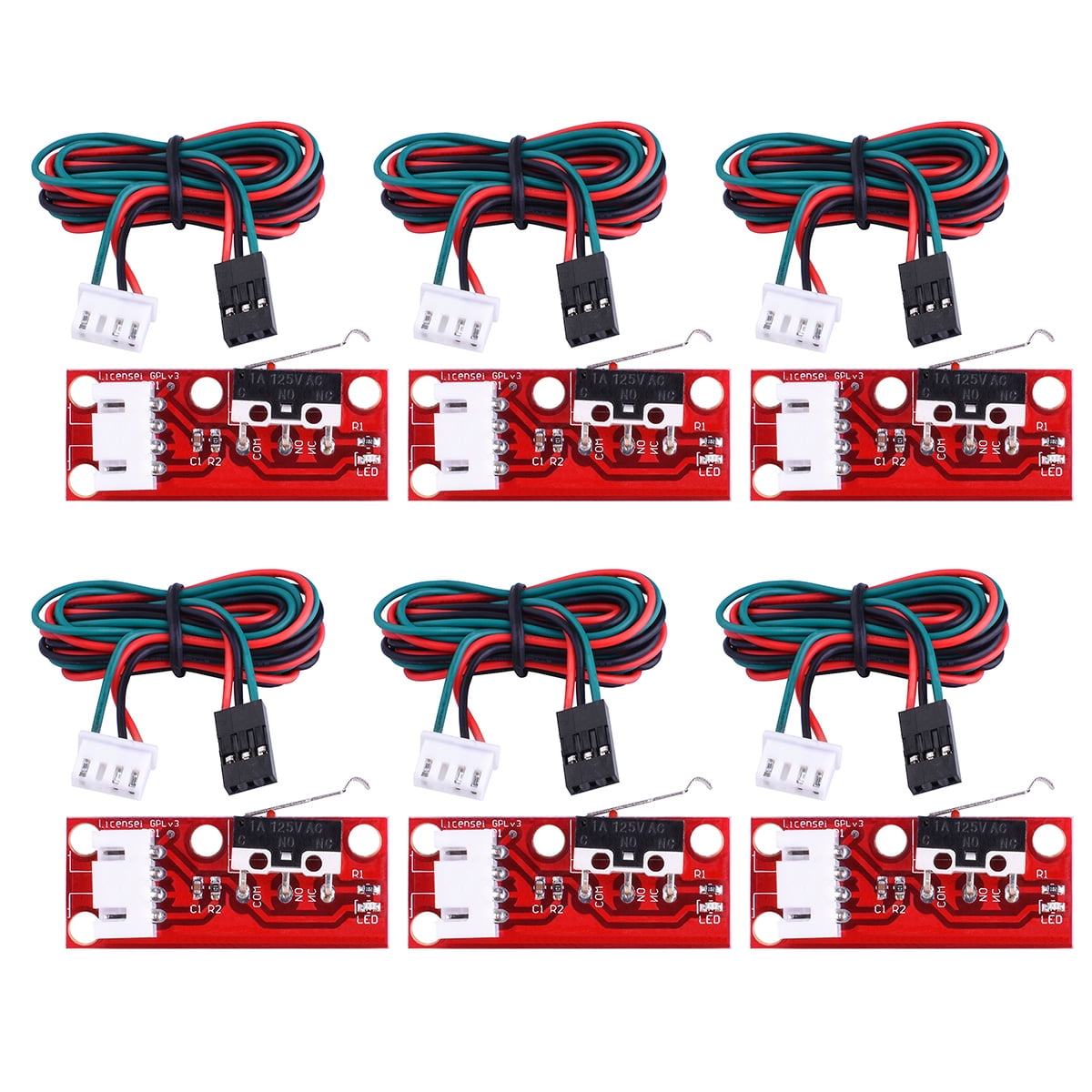6 PCS Mechanical Endstop with Cables for RepRap 3D Printers RAMPS 1.4 CNC Machines - Walmart.com
