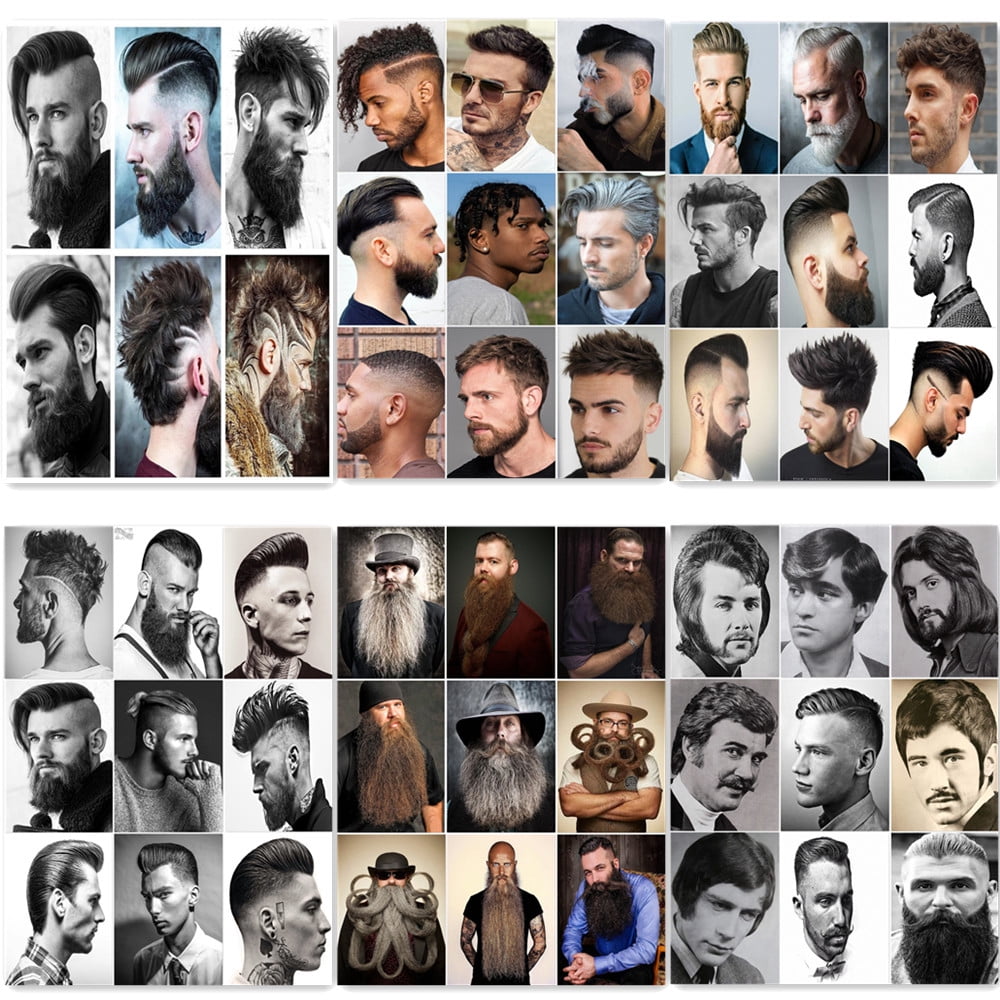 6 PCS Men's Tattoo Hairstyles Posters and Prints Canvas Painting ...