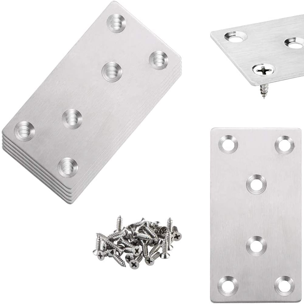 6 PCS Mending Plates Straight Brace Brackets Heavy Duty Flat Bracket ...