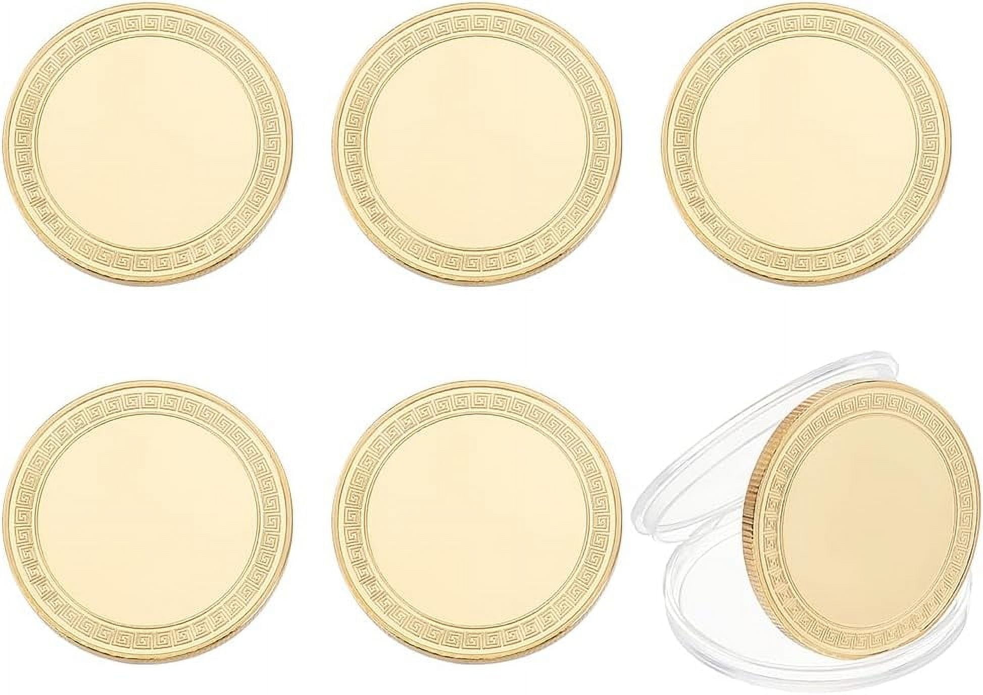 6 PCS Metal Stamped Blank Coins 1.57 Inch Flat Round Iron Blank Discs ...