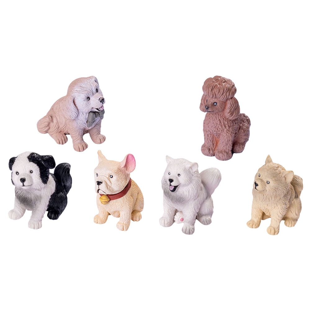 6 PCS Mini Decorations Birthday Cake Figurine Large Dog Series ...