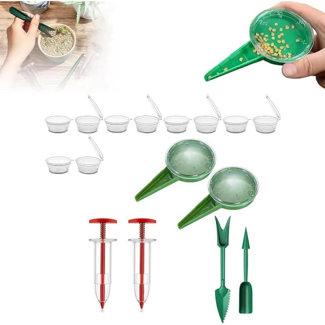 6 PCS Mini Seed Spreader, 2025 Upgrade Mini Sowing Seed Dispenser for ...