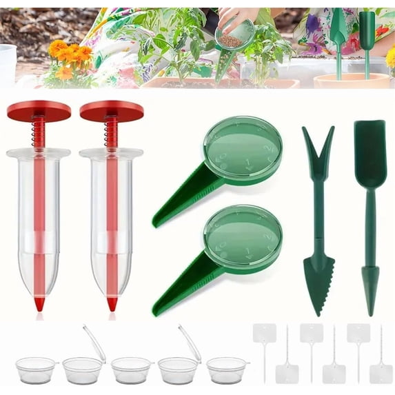 6 PCS Mini Seed Spreader Set, 2025 New Mini Sowing Seed Dispenser ...