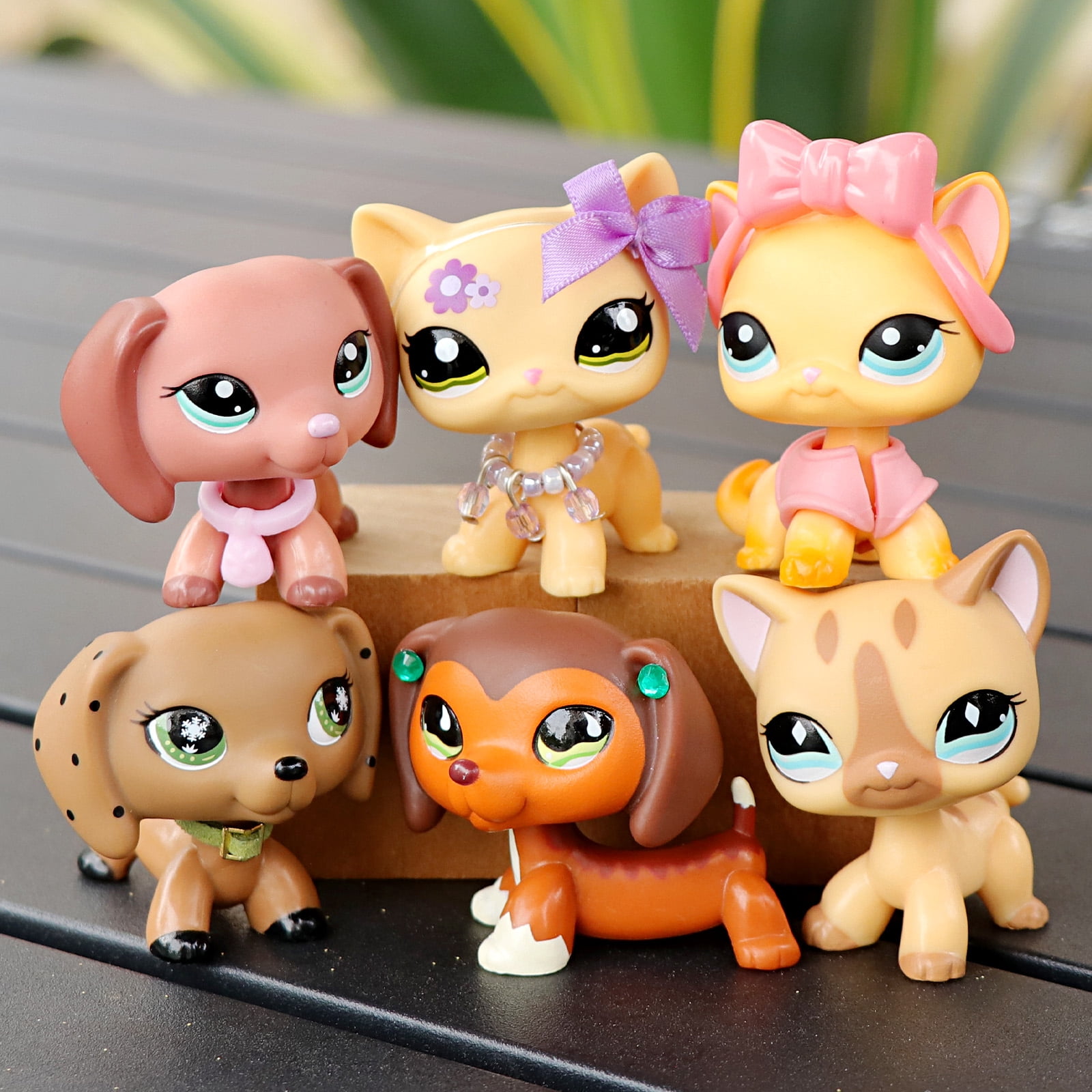 6 PCS Minilpsshop Little Pets Toys Dachshund #675 #2046 No# Shorthair ...