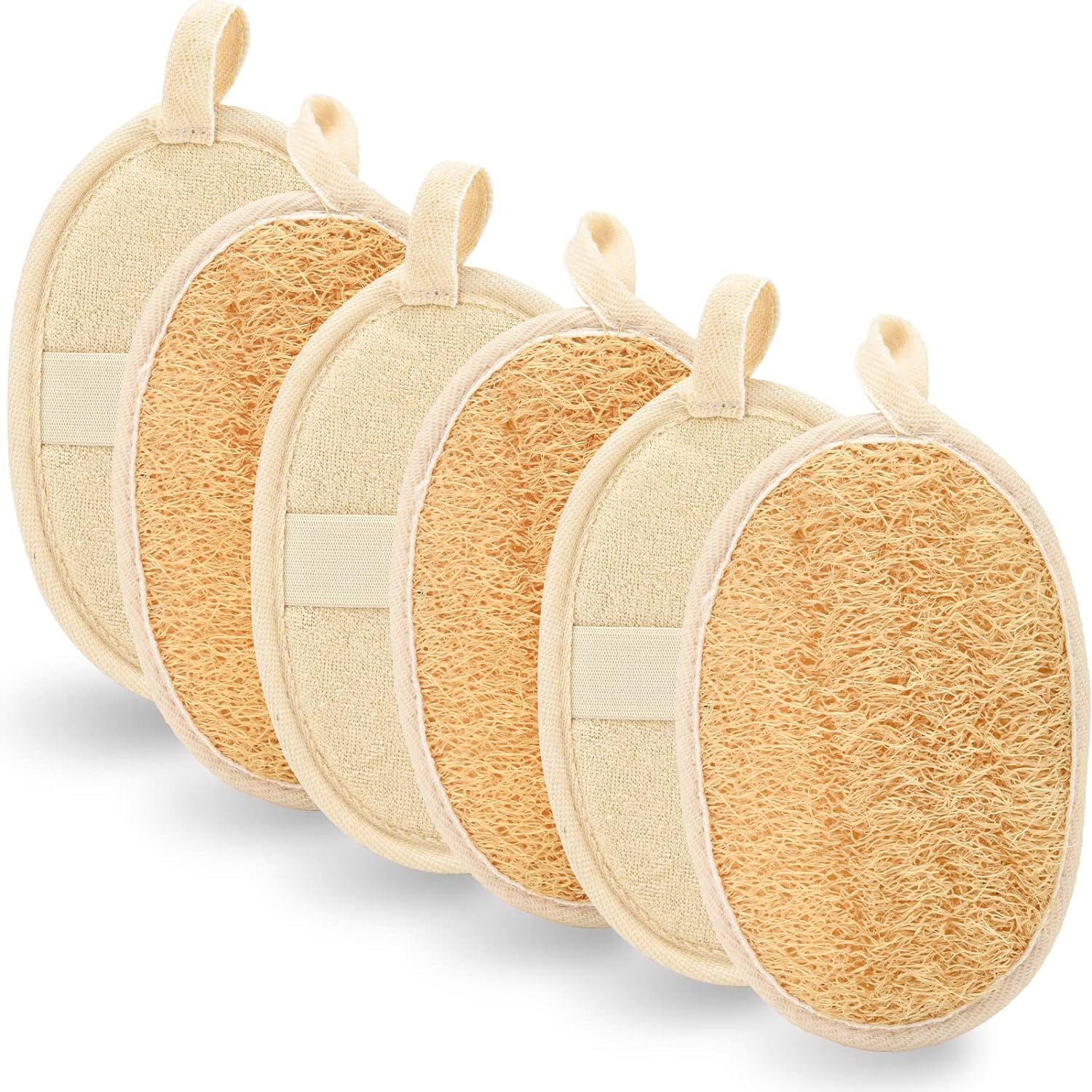 6 PCS Natural Loofah Sponge Exfoliating Body Scrubbers, Natural Loofah ...