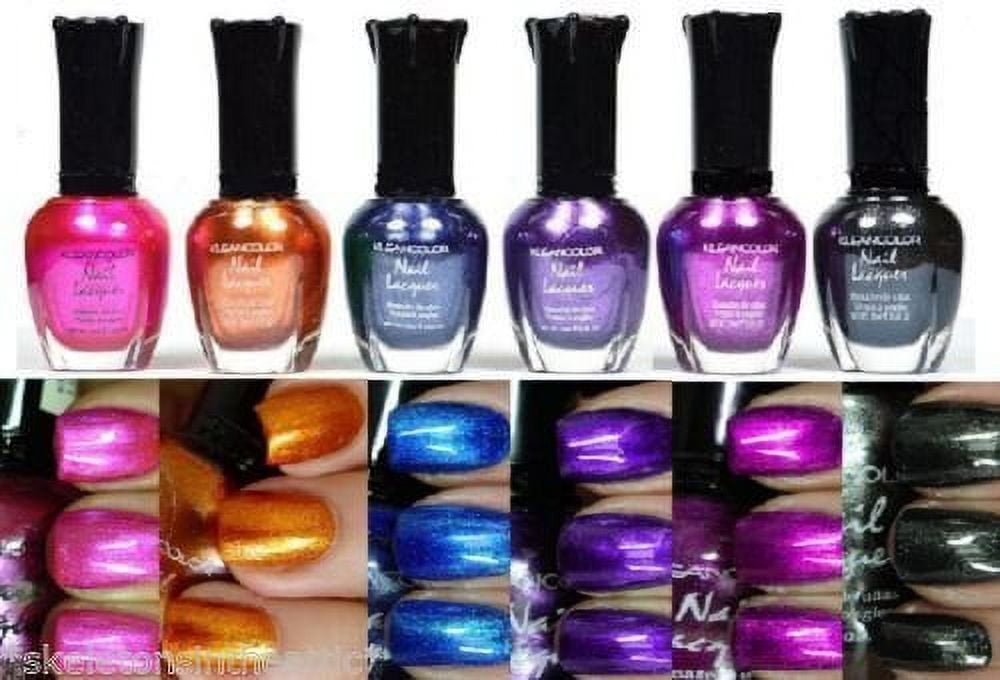 6 PCS New Kleancolor FULL SIZE METALLIC LOT Nail Polish Colors SET 3 ...