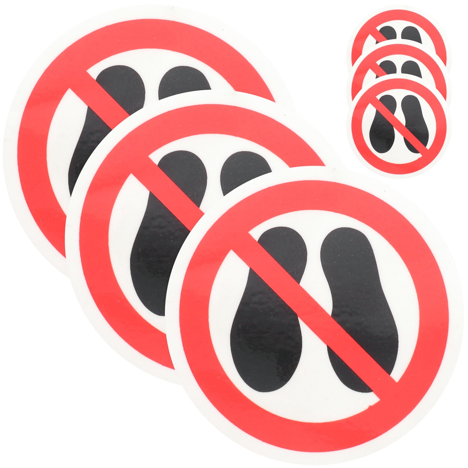 6PCS No Step Here Stickers Foot Warning Signs Peel Stick Round Vinyl ...