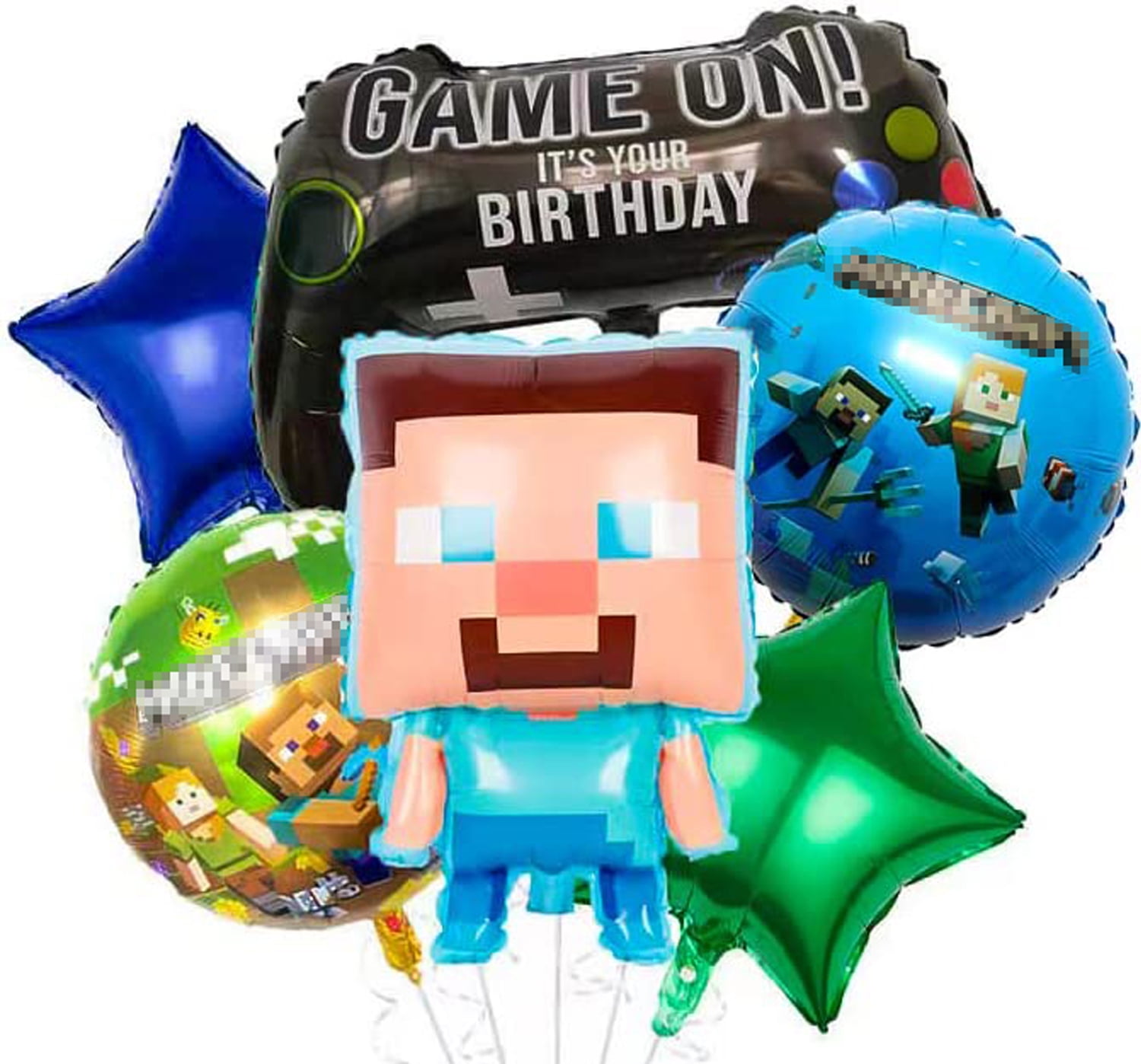 Pixel Style 6 PCS Gamer Party Decorations - Happy Birthday Craft ...