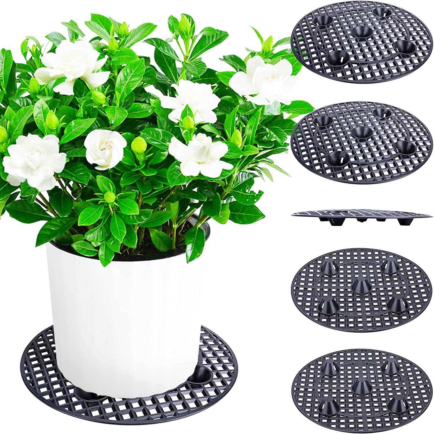 6 PCS Plant Level Pot Elevator, Plant Stands, 12inch Plant Pot Saucer ...