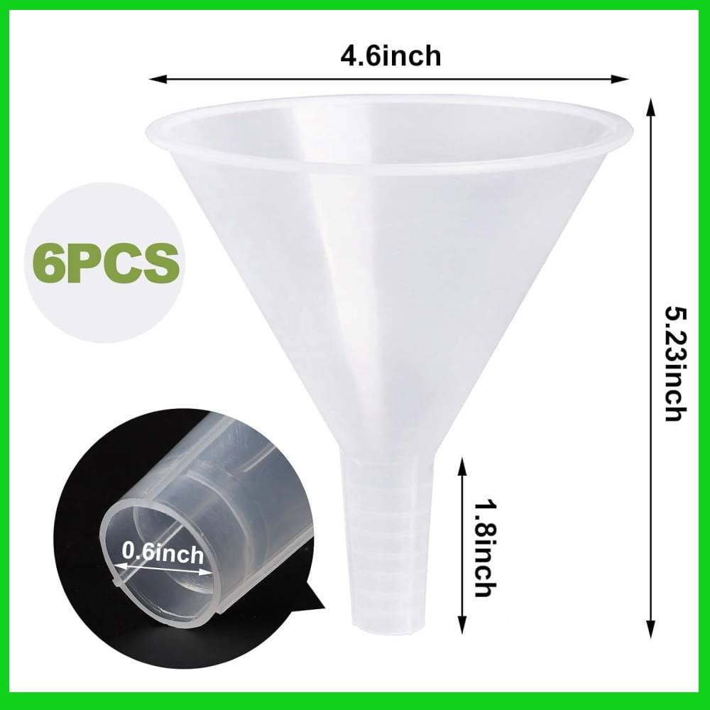 6 PCS Plastic Funnels, 4.6 Inch Multi-Purpose Clear Plastic Funnels ...