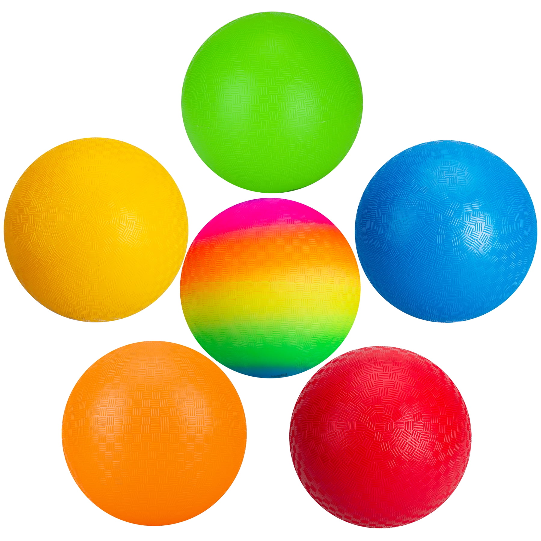 6 PCS Playground Balls 8.5 Inch Kickball Dodgeball Colorful Four Square ...