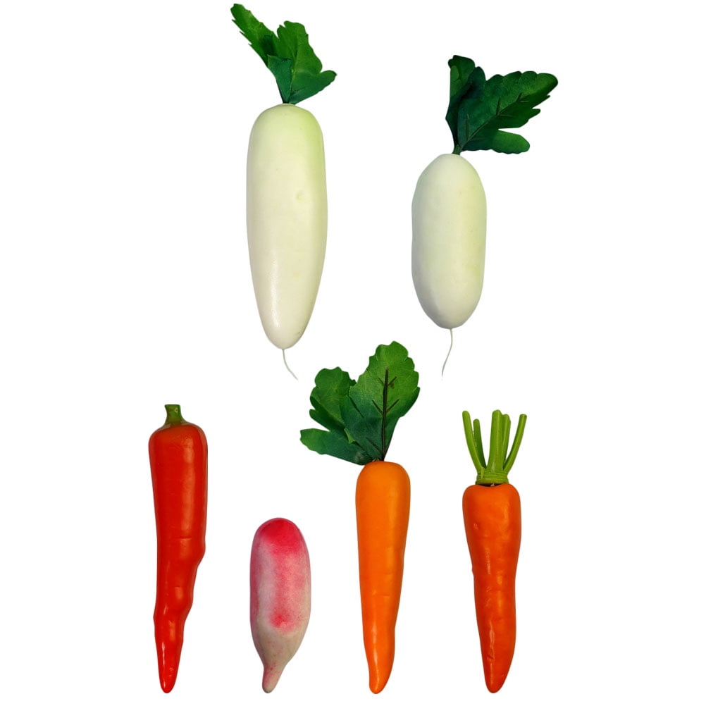 6 PCS Potatoes Simulated Radish Vegetable Ornament and Carrot Models ...