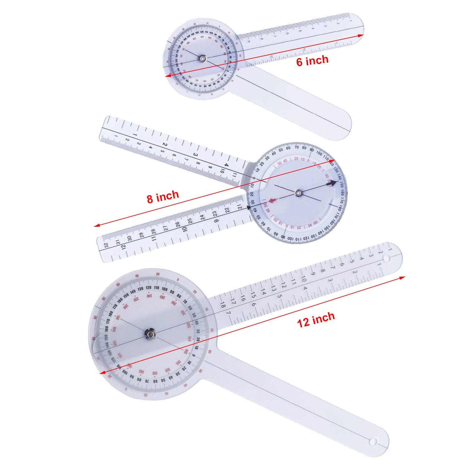 6 PCS Protractor, Goniometer Medical Spinal Goniometer Angle Protractor ...