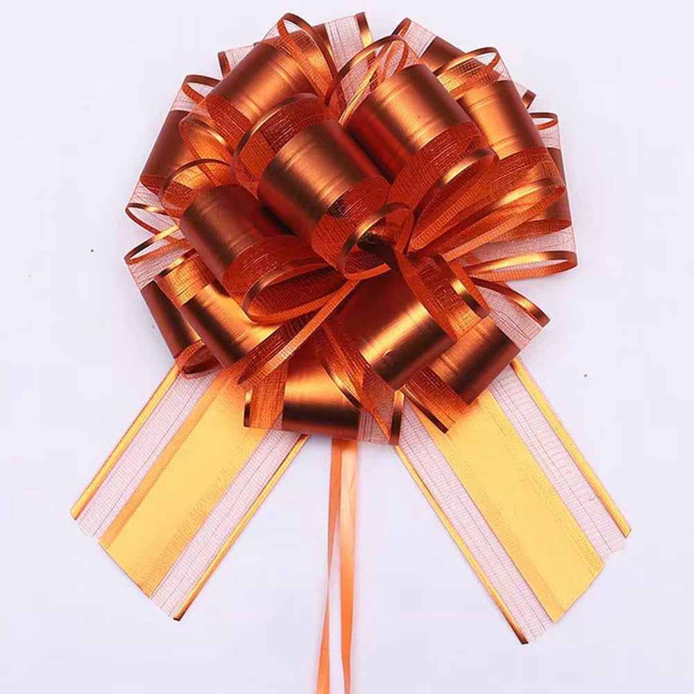 6 PCS Pull Bow,Gold Gift Bows for Presents 6 inch Pull Bow for Gifts ...