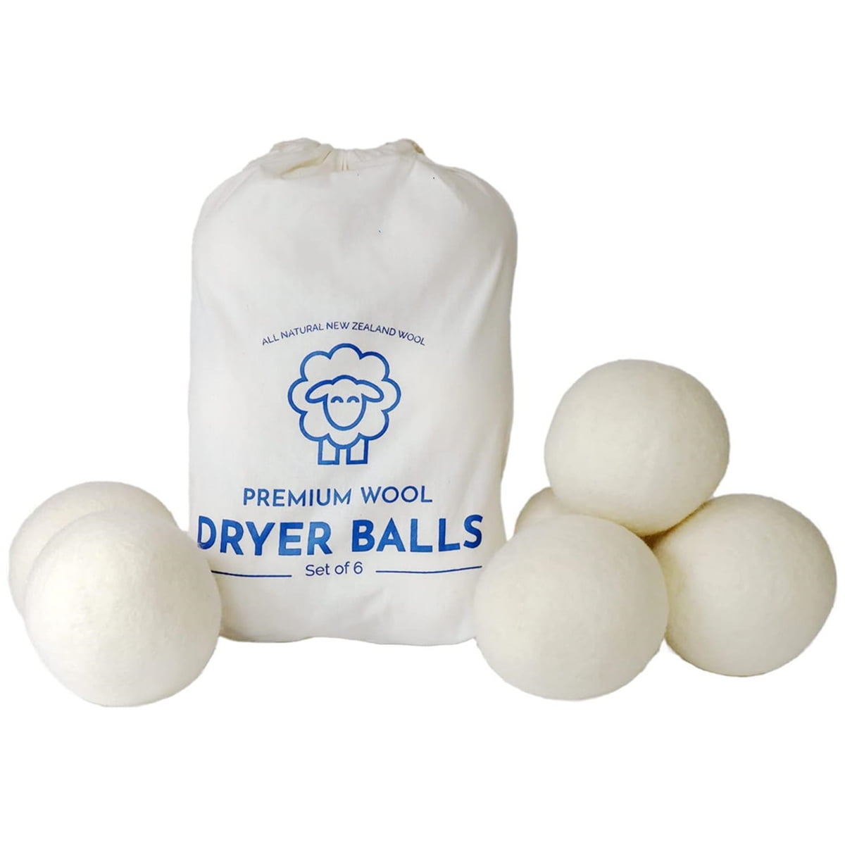 6 PCS Pure Organic Drying Wool Ball,Reusable Quality Wool Drying Ball ...