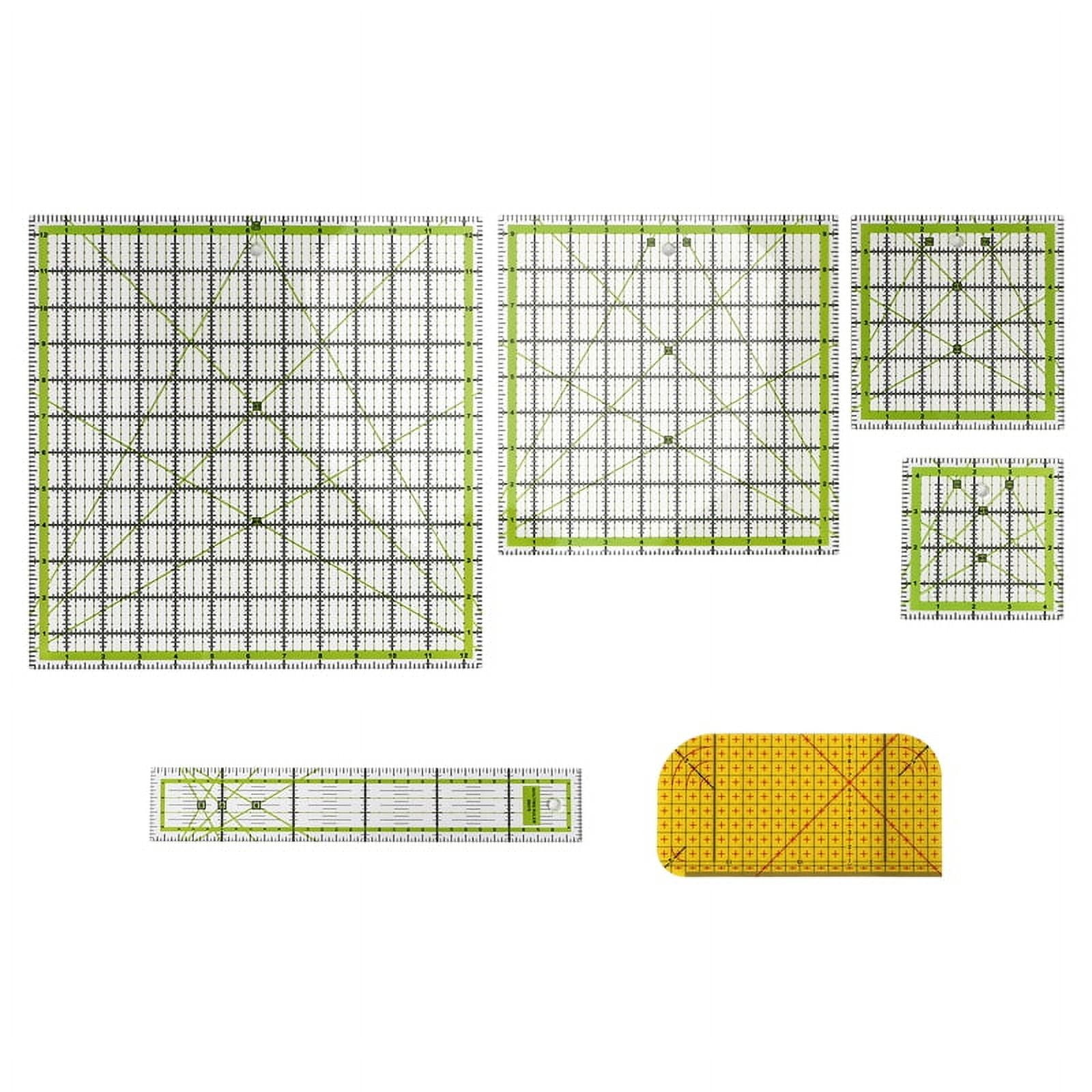 6 PCS Quilting Ruler Square Acrylic Quilting Ruler Fabric Cutting Ruler ...