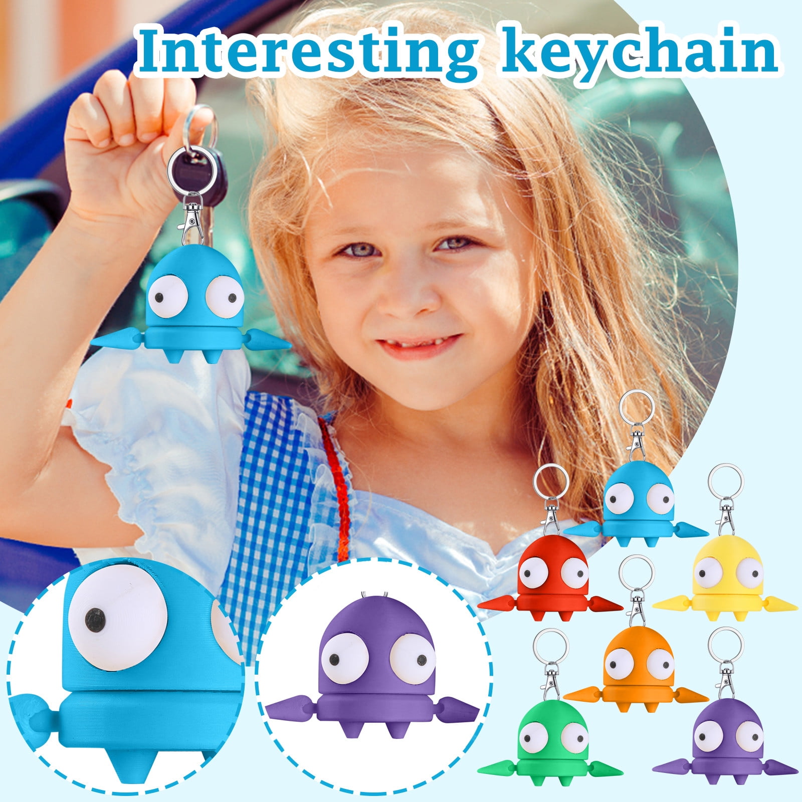 6 PCS R.E.P.O. 3D Printed Character Figure Keychain, Scary Character ...